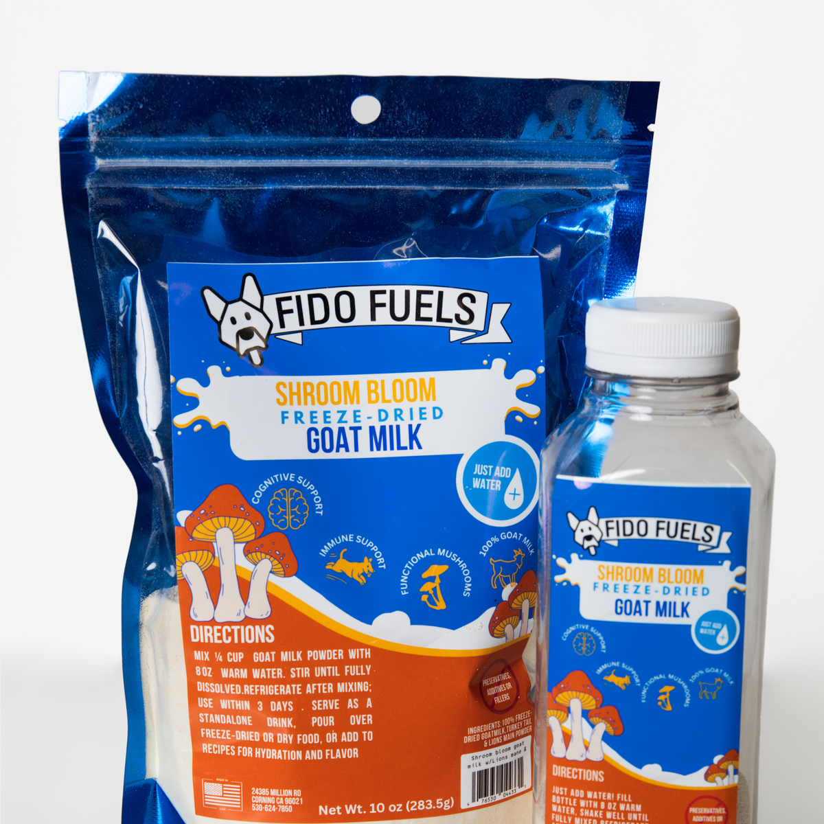 Shroom Bloom Freeze Dried Goat Milk – Fido Fuels